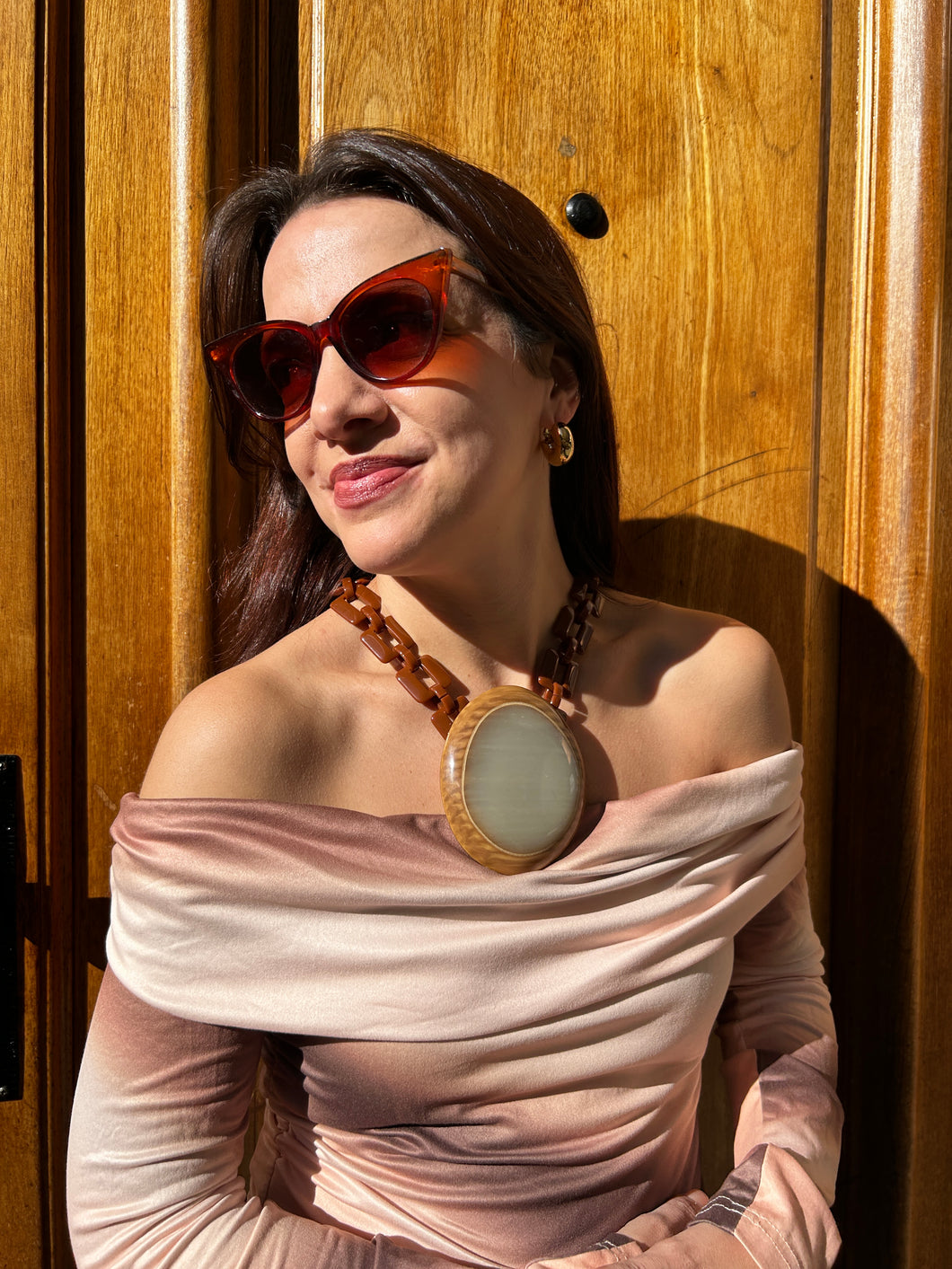 Collar medallón con cadena – Fahoma.uy